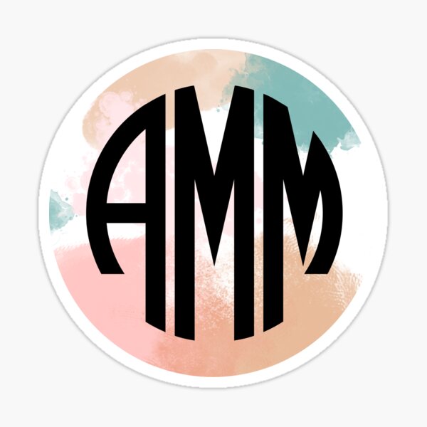 "AMM Custom Monogram 1" Sticker for Sale by hopejoyx | Redbubble