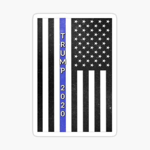 "Trump 2020 Thin Blue Line Flag" Sticker for Sale by justinmccaw ...