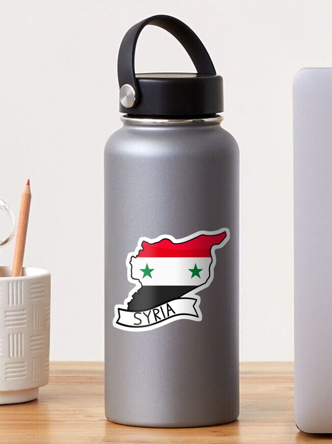 "Syria Flag Map Sticker" Sticker for Sale by Drawingvild | Redbubble
