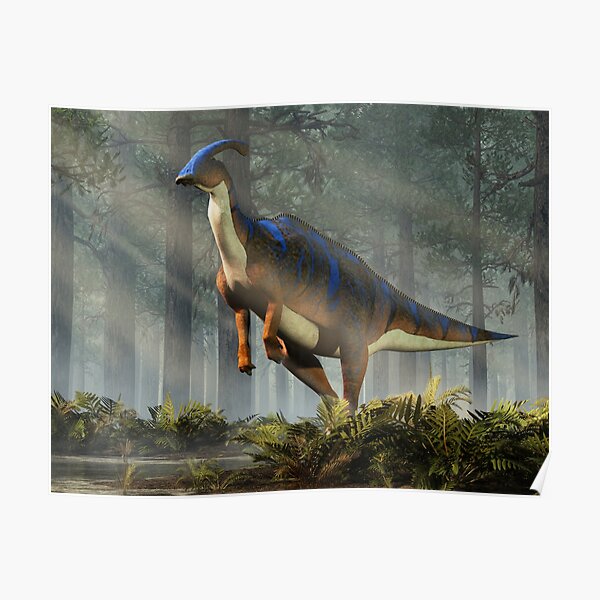 "Parasaurolophus Standing in The Forest" Poster by DanielEskridge ...