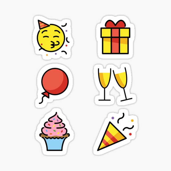 "Emojis: party pack " Sticker by stixstox | Redbubble