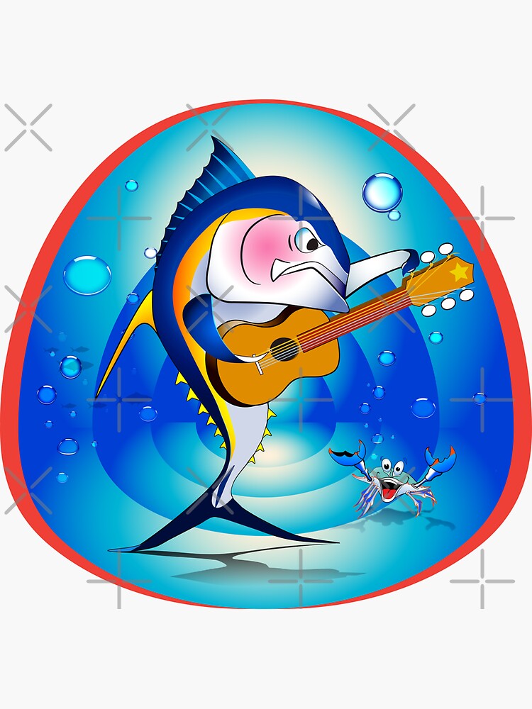 "Tune-A-Fish" Sticker by iColor4U | Redbubble