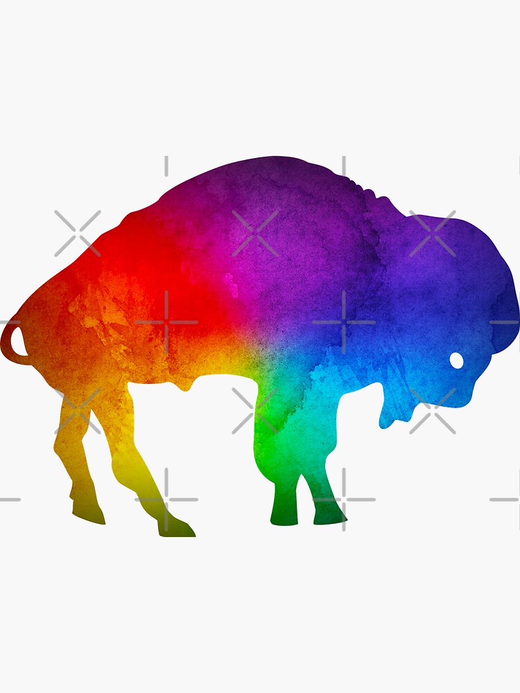 "Pride Buffalo" Sticker for Sale by DWaffleDesigns | Redbubble