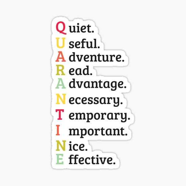 "Quarantine definition " Sticker for Sale by ManoTees | Redbubble