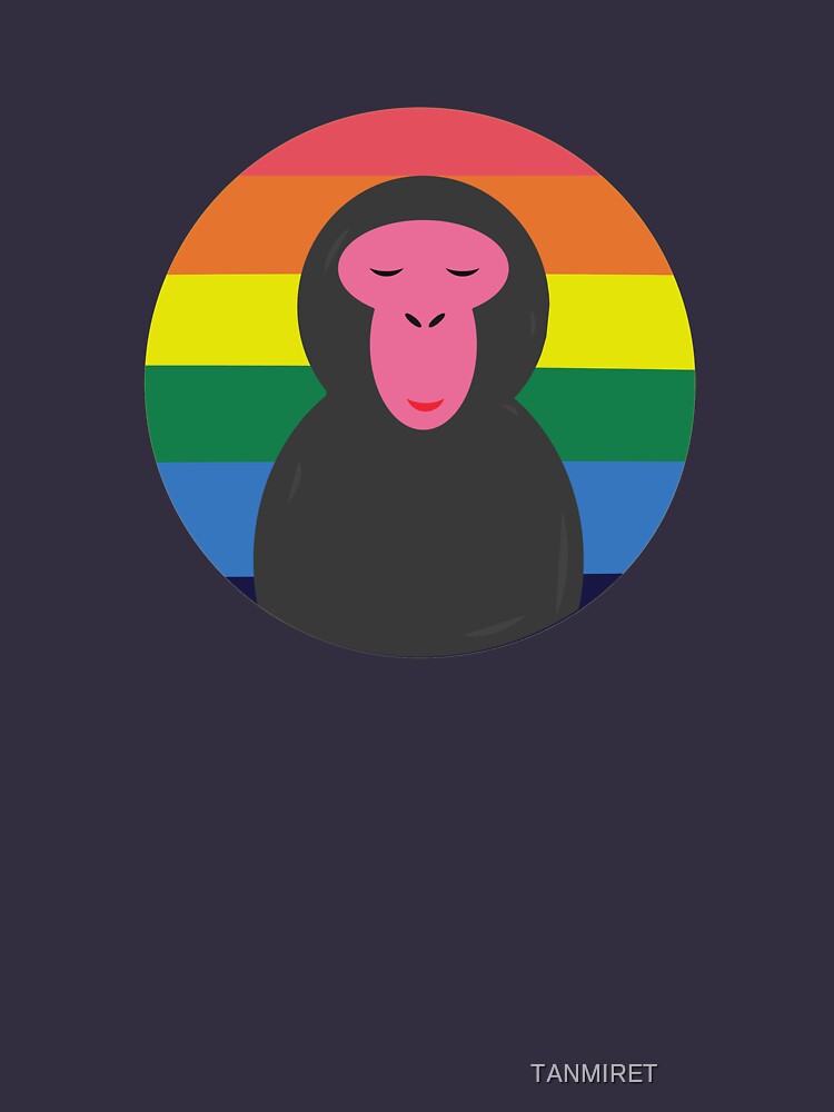 "cute gay flag with macaques monkey putting lipstick,Pride" T-shirt by ...