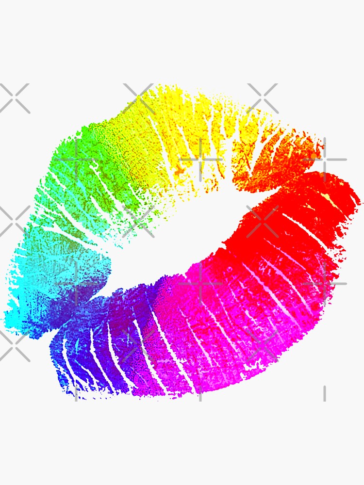 "Rainbow Kiss" Sticker for Sale by jofelicity | Redbubble