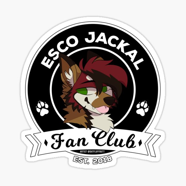 "Esco Jackal Fan Club" Sticker for Sale by Esco-Jackal | Redbubble