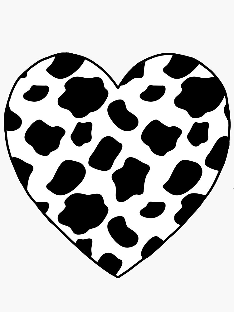 Pegatina «corazón estampado de vaca» de oliviapeo | Redbubble