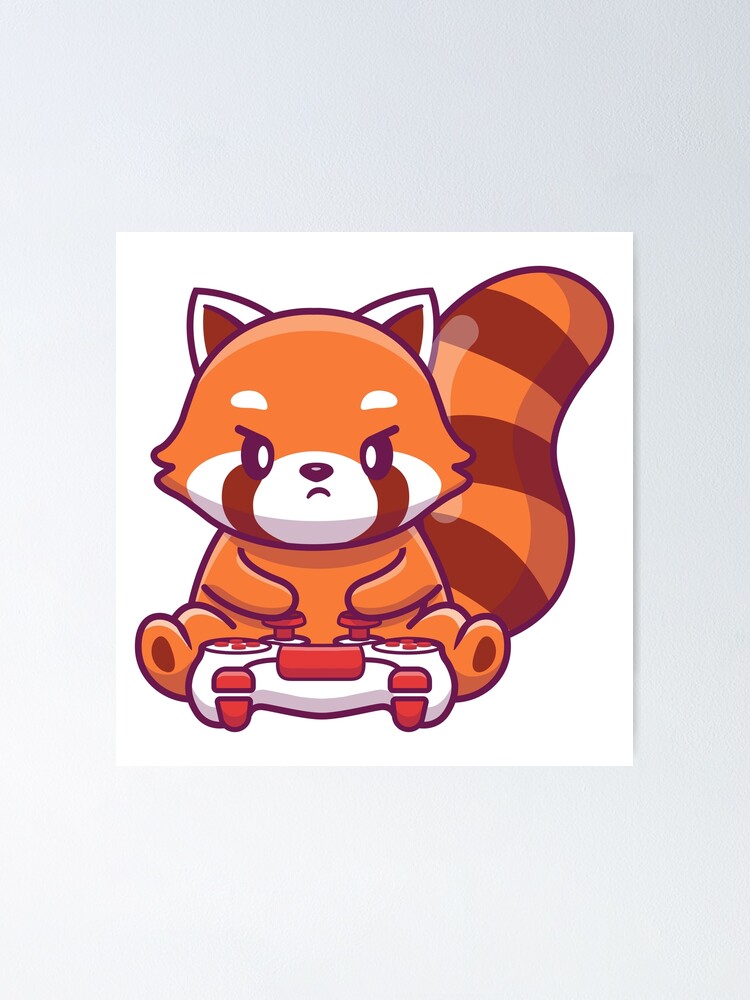 "Gaming Red Panda" Poster for Sale by renju1902 | Redbubble