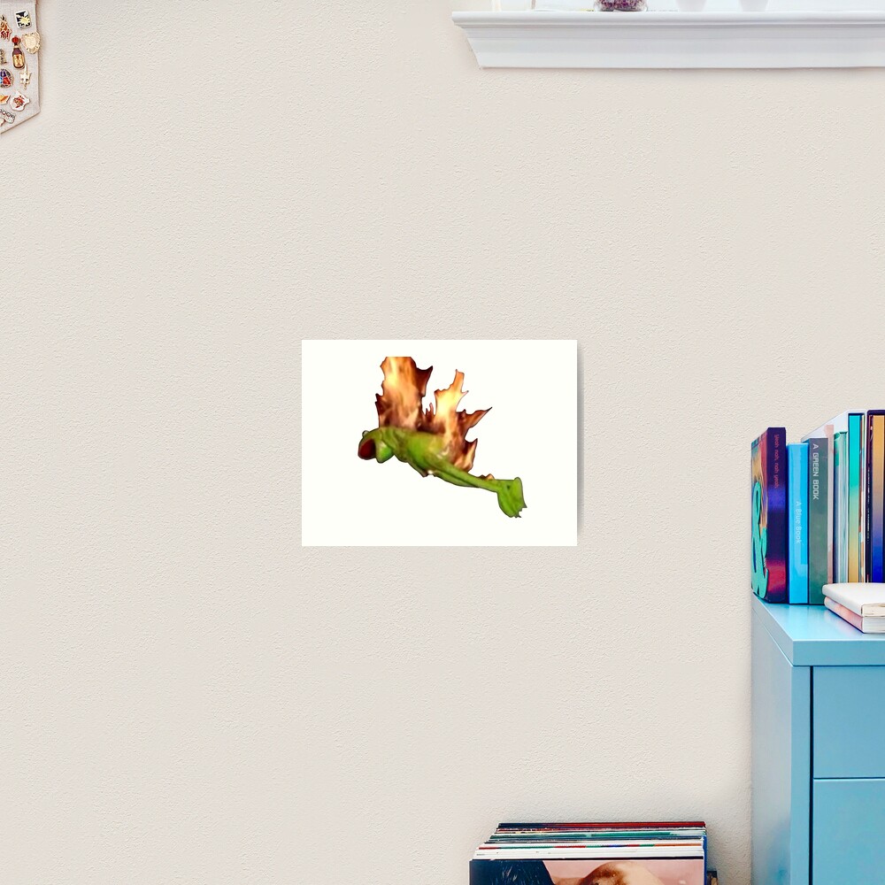 "kermit fire meme" Art Print for Sale by zaynahl | Redbubble