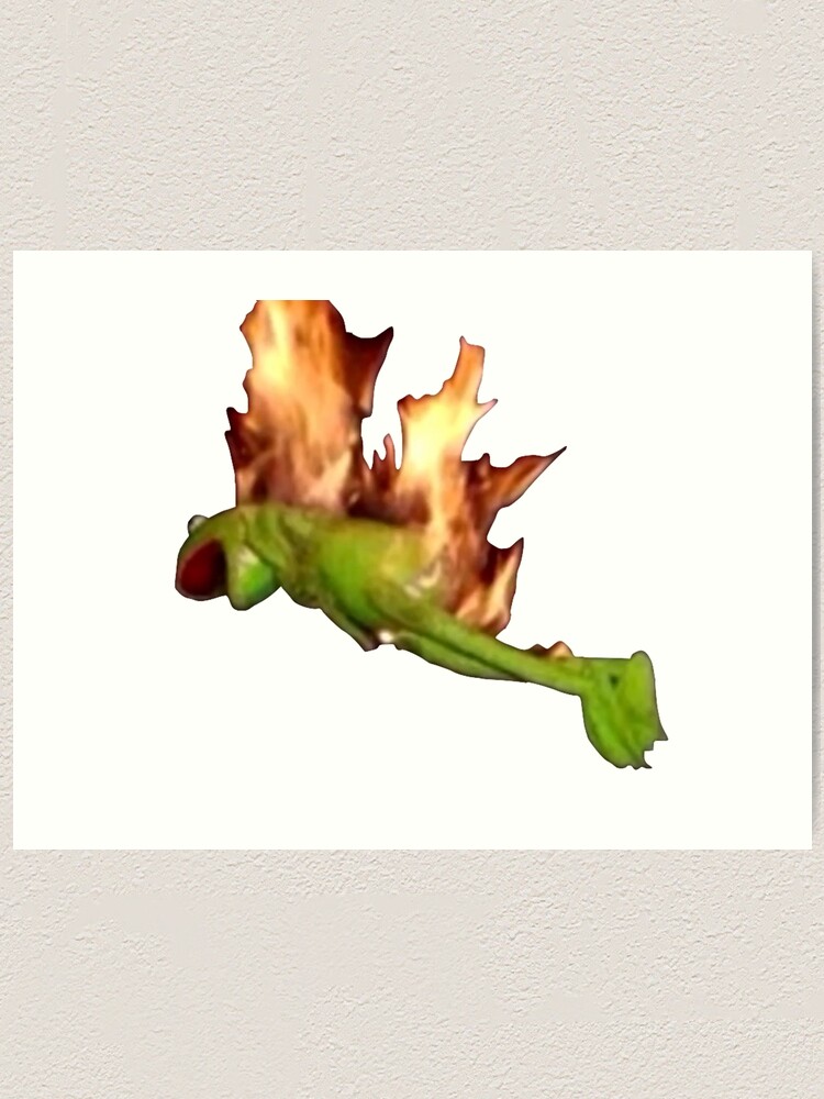 "kermit fire meme" Art Print for Sale by zaynahl | Redbubble