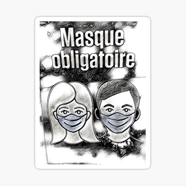 "OBLIGATORY MASK" Sticker for Sale by mtargui2022 | Redbubble