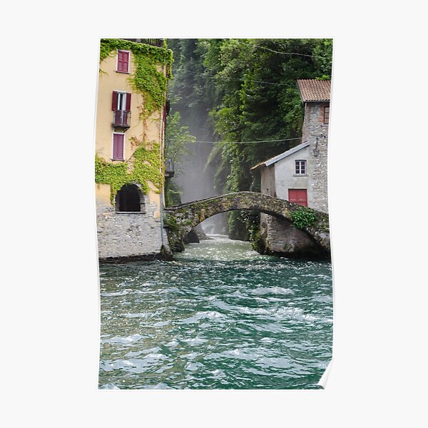 "Lake Como Bridge and Mist" Poster for Sale by rightarmjesse | Redbubble