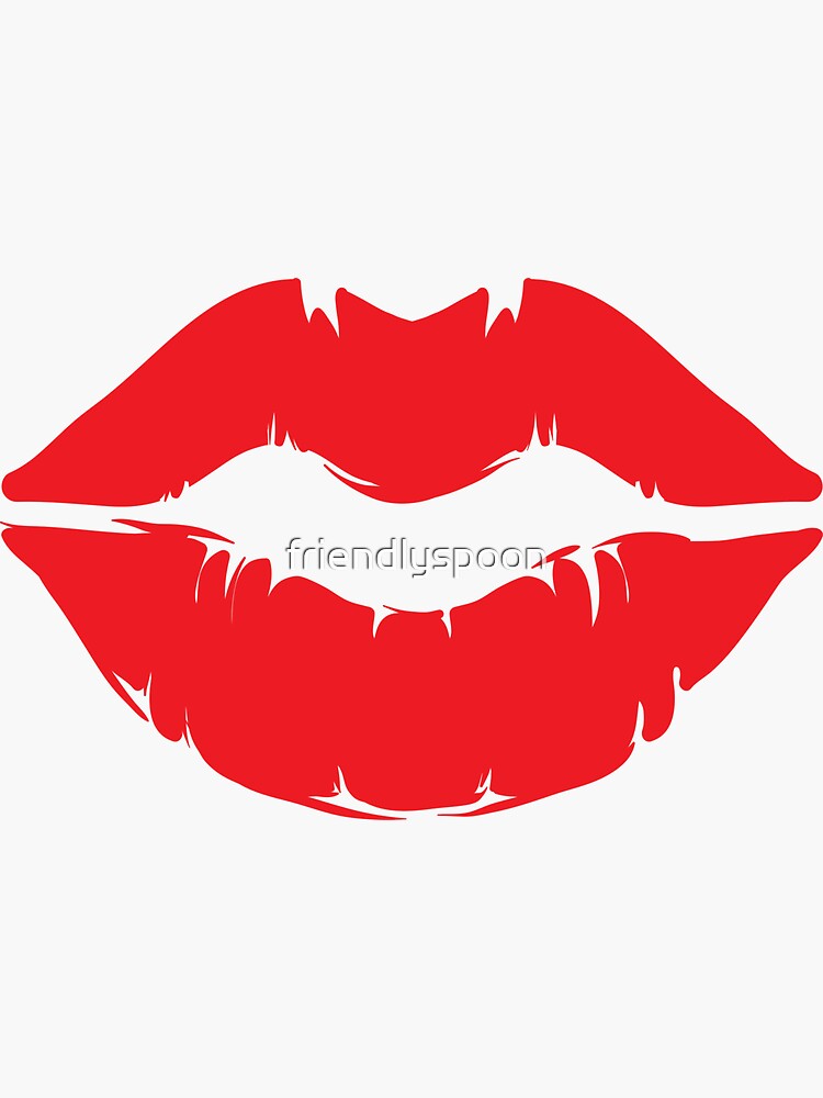 "Lipstick Kiss" Sticker for Sale by friendlyspoon | Redbubble