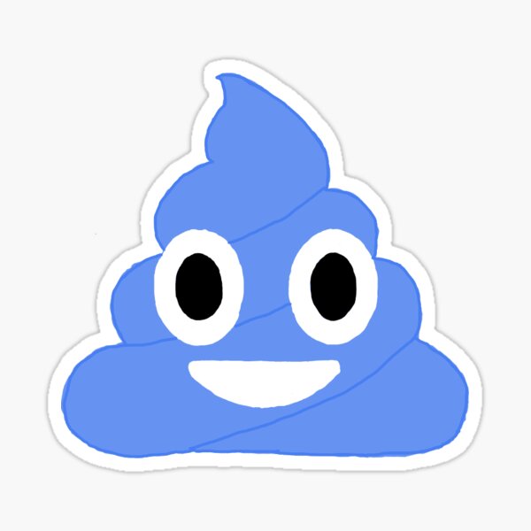" Blue Poop Emoji " Sticker by kellylarr | Redbubble