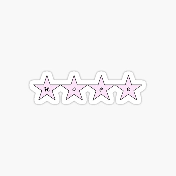 "HOPE pink star sticker" Sticker by leilany3cas | Redbubble