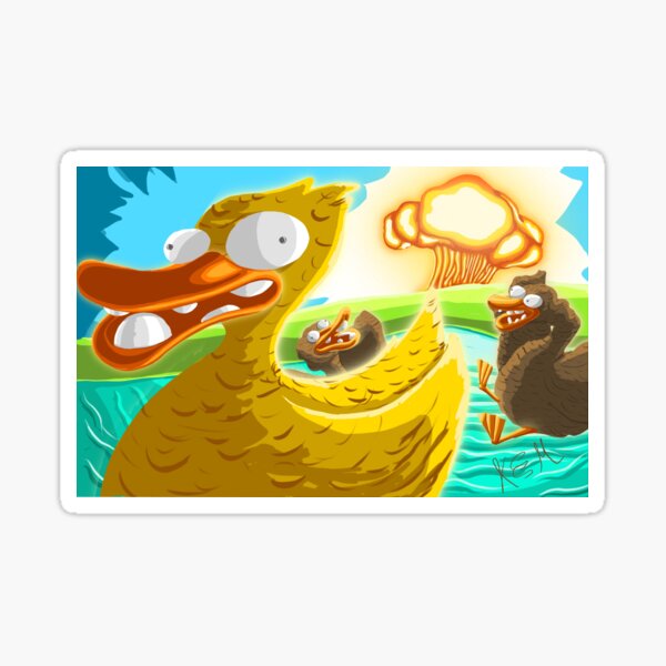 "Goodbye Mr Duck (Light)" Sticker by JemMetas | Redbubble