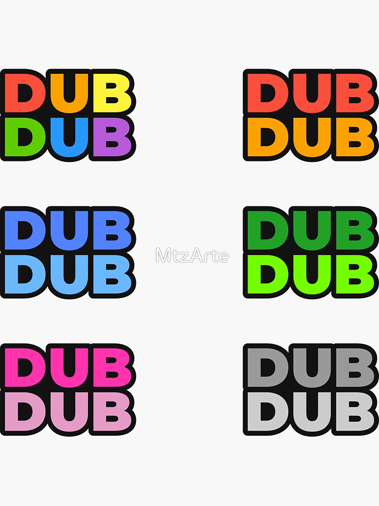 "Dub Dub Logos" Sticker by MtzArte | Redbubble