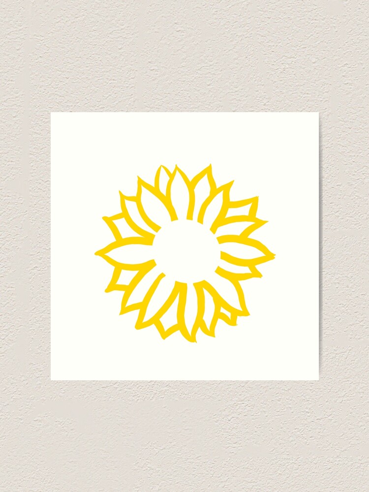 "Minimal sunflower line-art" Art Print for Sale by IlsevanGijn | Redbubble