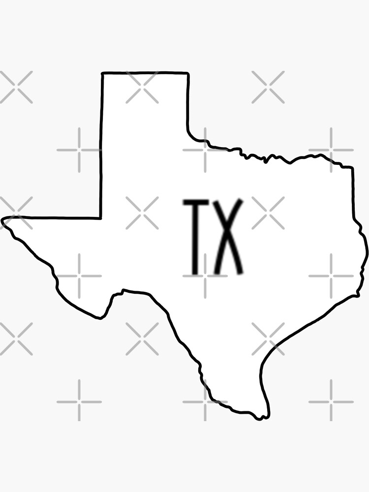 "texas outline" Sticker by mckinleyc | Redbubble