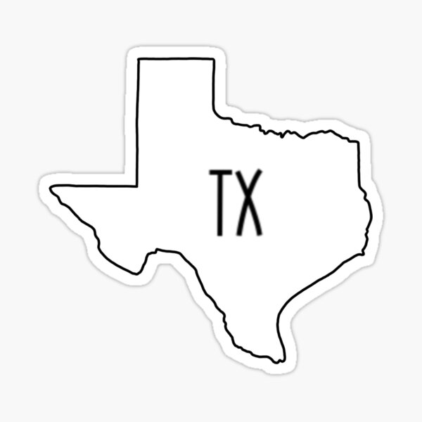 "texas outline" Sticker by mckinleyc | Redbubble