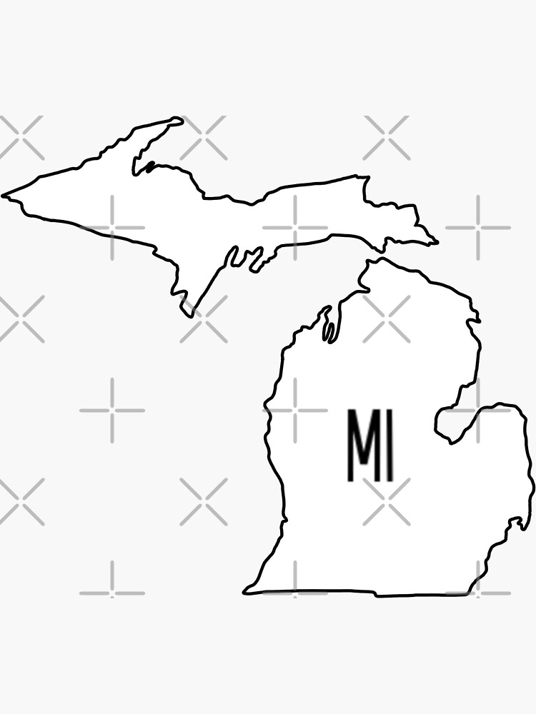 "michigan outline" Sticker for Sale by mckinleyc | Redbubble