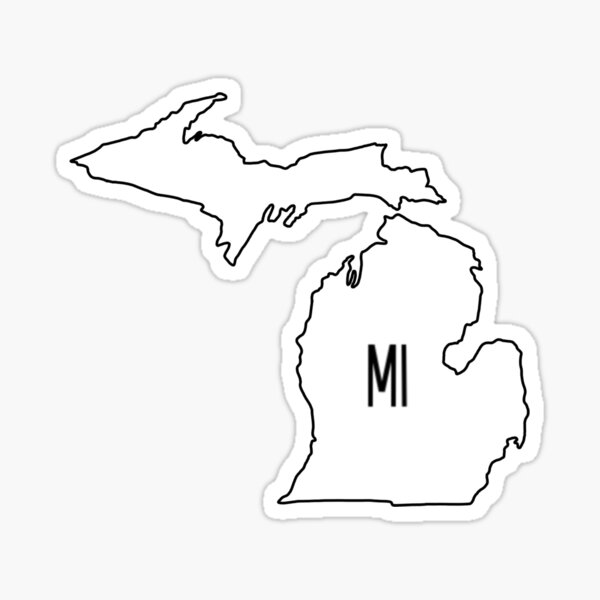"michigan outline" Sticker for Sale by mckinleyc | Redbubble