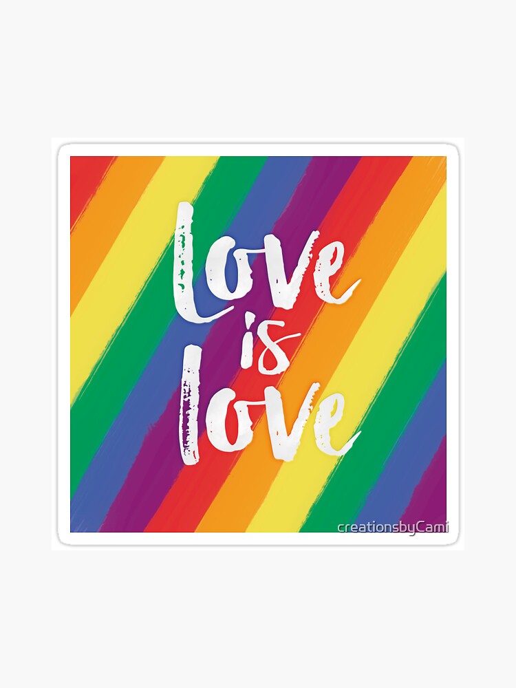 "rainbow love is love pride month" Sticker for Sale by creationsbyCami ...
