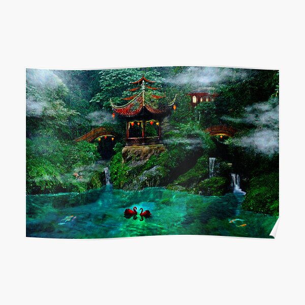 "Tale of the Red Swans" Poster for Sale by Foxfires | Redbubble