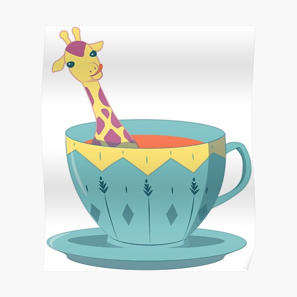 "Teacup Giraffe" Poster for Sale by kjeppson | Redbubble