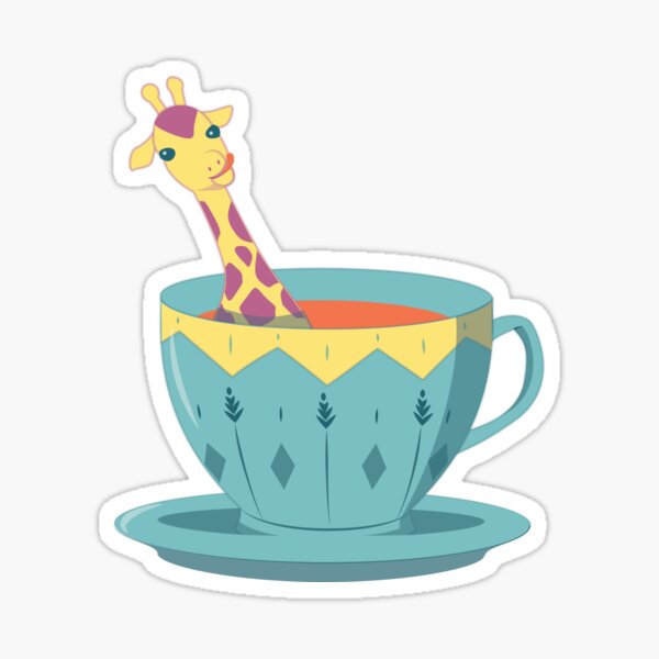 "Teacup Giraffe" Sticker for Sale by kjeppson | Redbubble