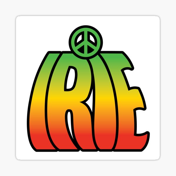 "Irie Peace With Jamaican Colors of Green, Yellow, and Red" Sticker by ...