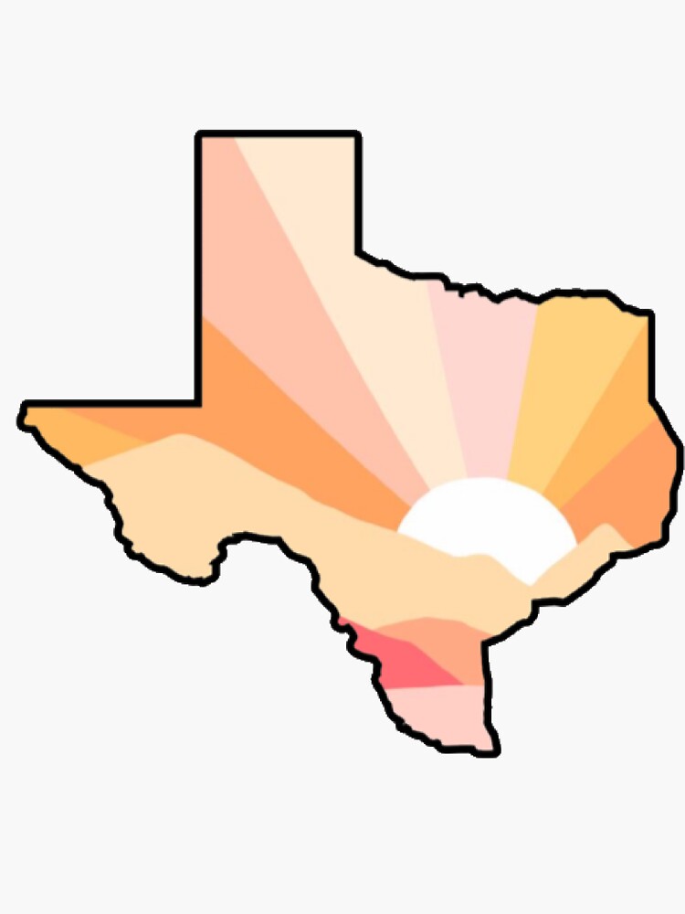 "Sunset Print Texas " Sticker for Sale by baileyratcliff | Redbubble