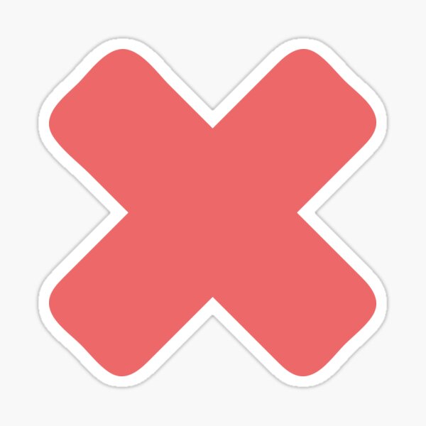 "x error cross mark " Sticker for Sale by andkand | Redbubble
