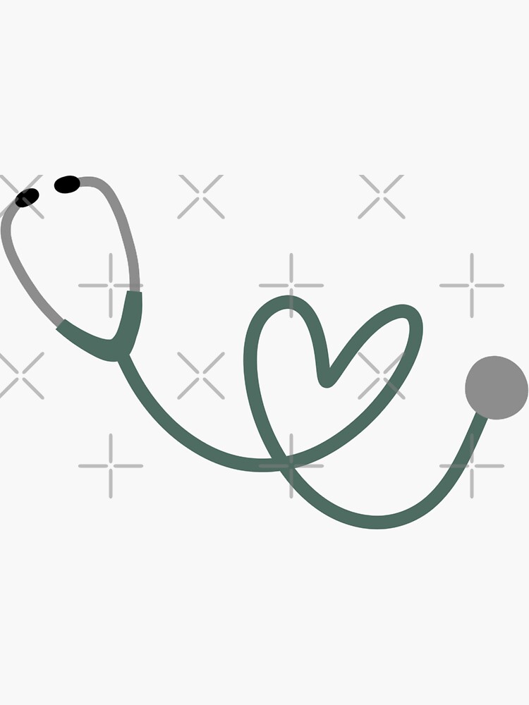 "Green Heart Stethoscope" Sticker for Sale by jaquemv | Redbubble