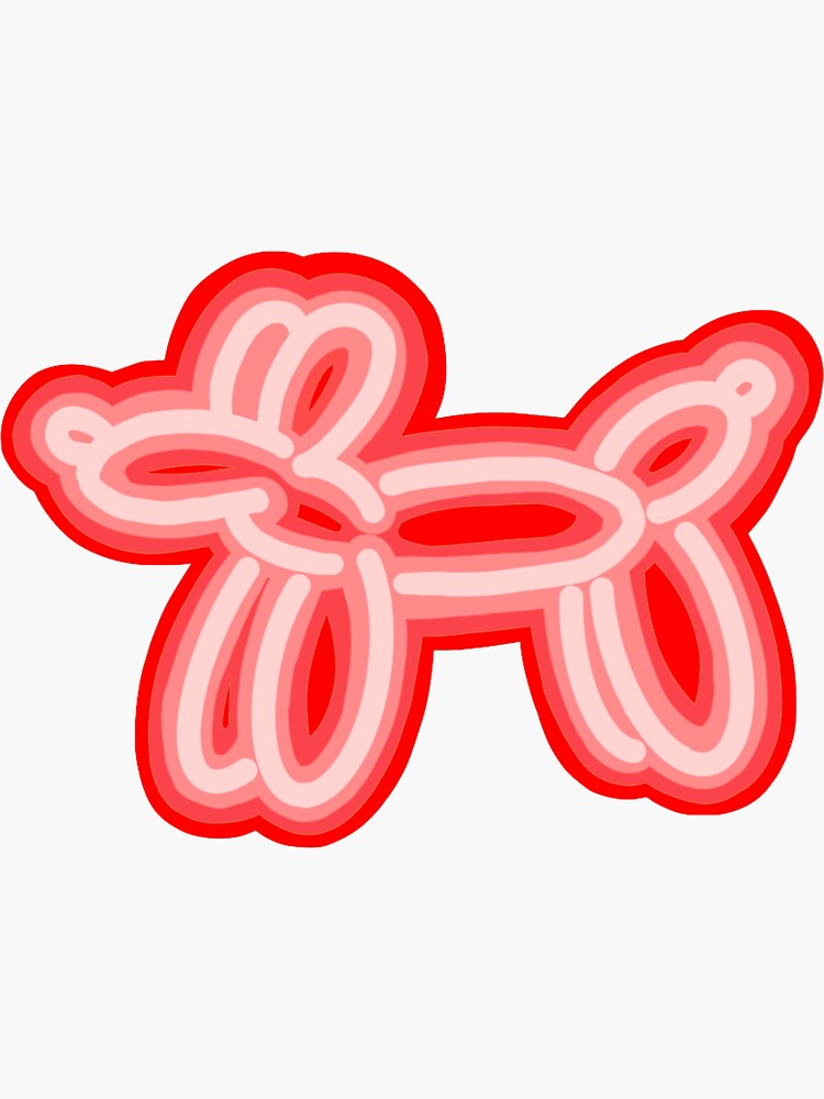"neon red balloon animal" Sticker by ostrichg | Redbubble