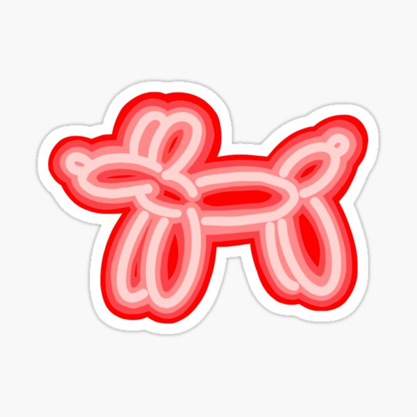 "neon red balloon animal" Sticker by ostrichg | Redbubble