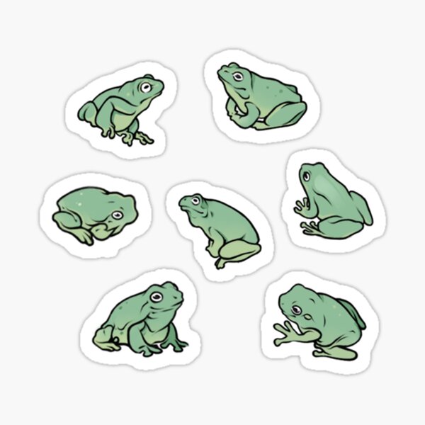 "Frogs!" Sticker for Sale by Sketchadoodel | Redbubble