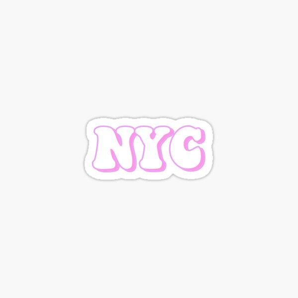 "pink nyc logo" Sticker by stickersbyabbie | Redbubble