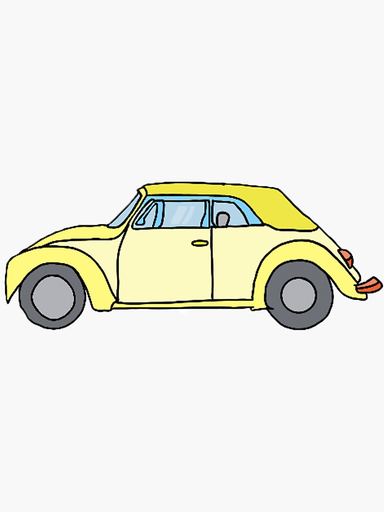"Yellow Car Sticker" Sticker by skylar-ball | Redbubble
