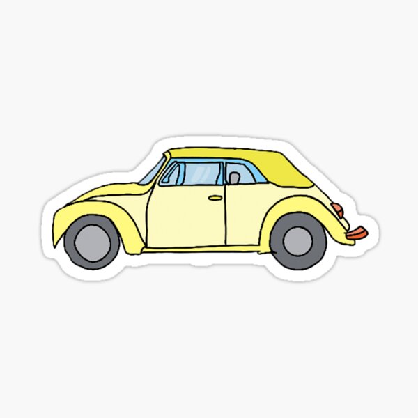 "Yellow Car Sticker" Sticker by skylar-ball | Redbubble