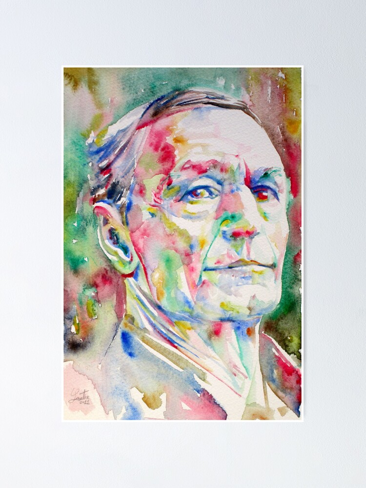 "HERMANN HESSE watercolor portrait.1" Poster for Sale by lautir | Redbubble