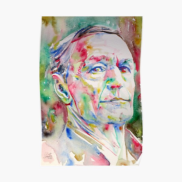 "HERMANN HESSE watercolor portrait.1" Poster for Sale by lautir | Redbubble