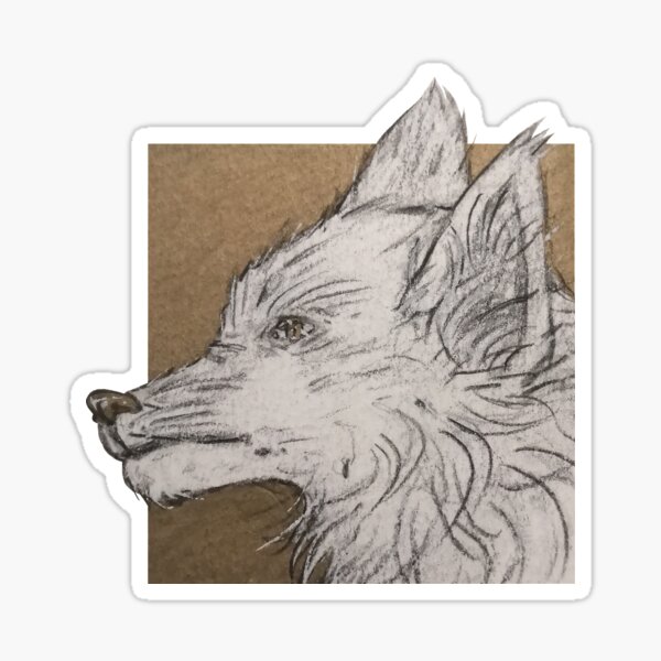 "Grumpy wolf portrait " Sticker for Sale by nicholasknight | Redbubble