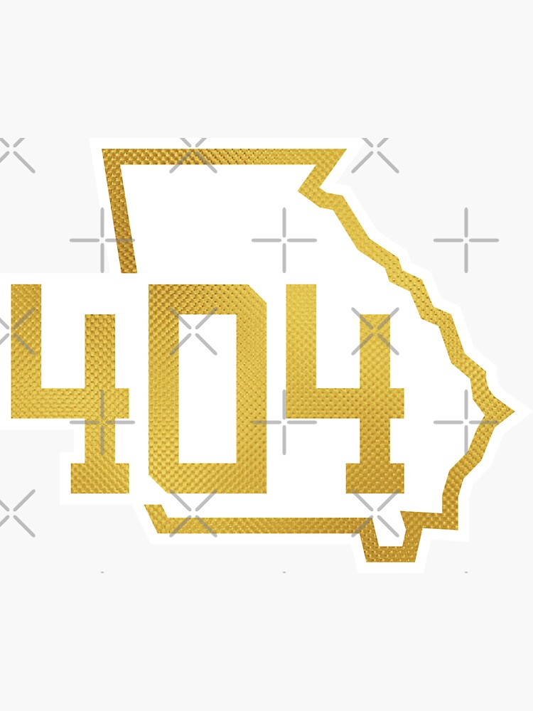 "Georgia 404 Area Code in Gold" Sticker for Sale by SleepyLab | Redbubble