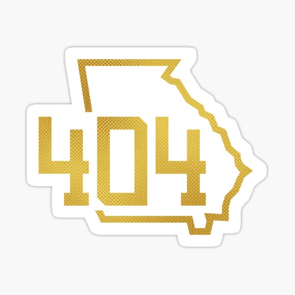 "Georgia 404 Area Code in Gold" Sticker for Sale by SleepyLab | Redbubble
