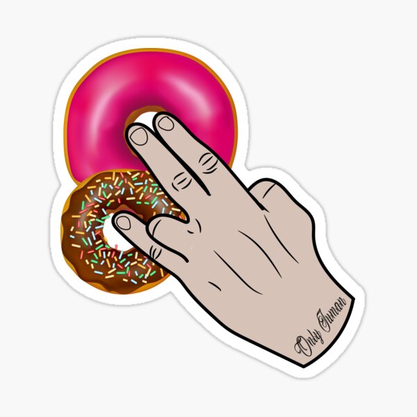 Paper Bumper Stickers Donut Fingers Shocker Stickers, Labels & Tags ...