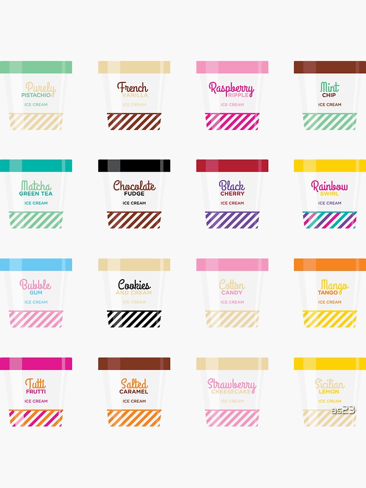 "Ice Cream Tubs" Sticker by as23 | Redbubble