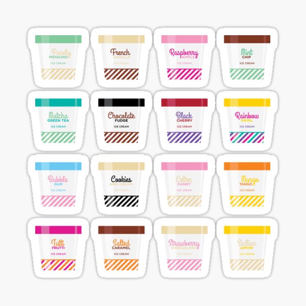 "Ice Cream Tubs" Sticker by as23 | Redbubble