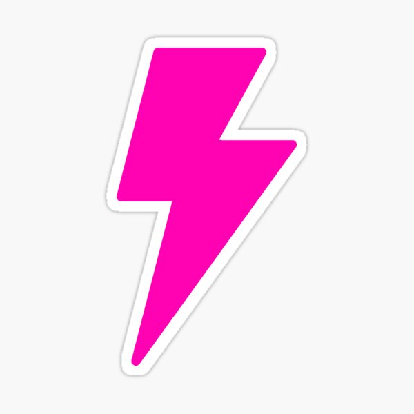 "Pink Lightning Bolt Sticker" Sticker by mtmurray8 | Redbubble